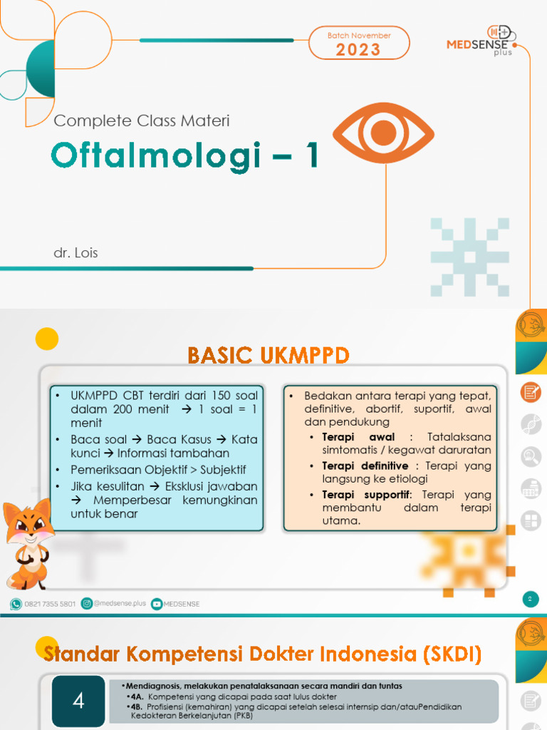 (Materi) Oftalmologi 1 - Complete Class Materi - Dr. Lois | PDF