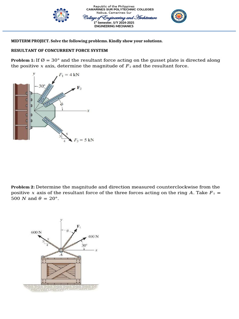 Engineering Mechanics Midterm Project | PDF | Force | Truss