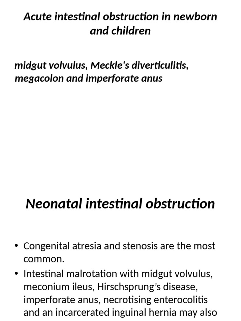Neonatal Intestinal Obstruction-II | PDF | Diseases And Disorders ...