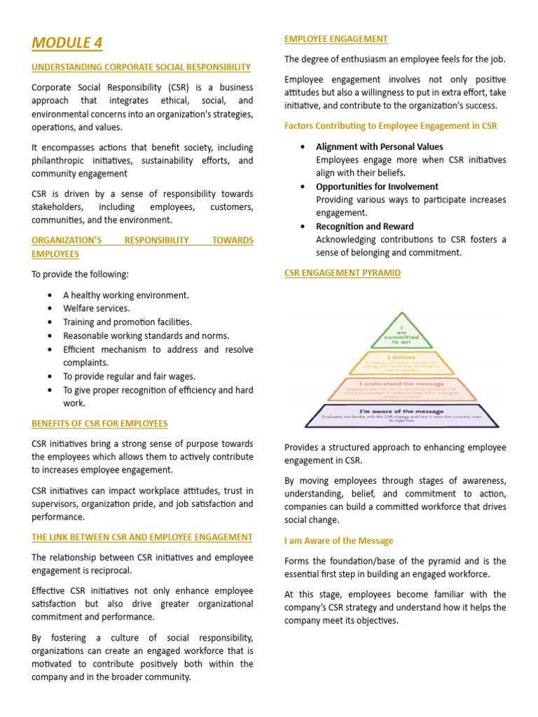 MODULE 4 | PDF | Corporate Social Responsibility | Employment