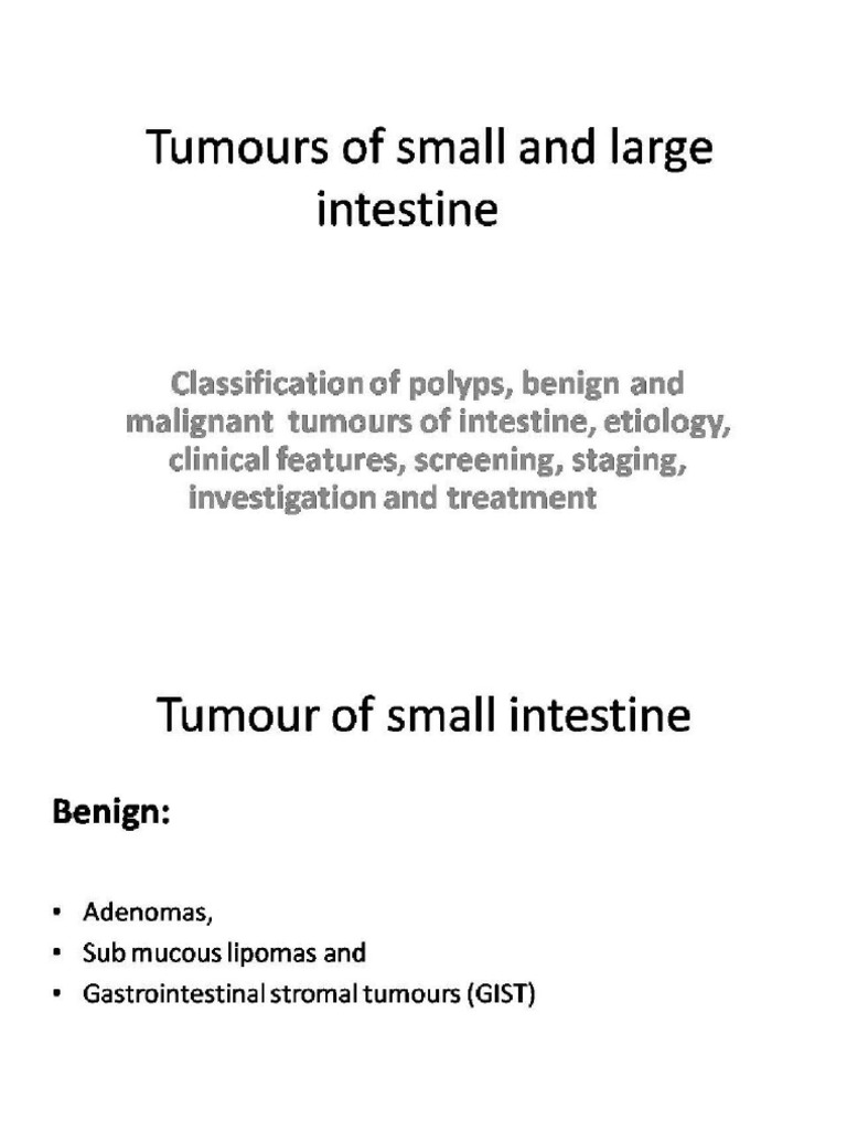 Tumors of Small and Large Intestine | PDF | Neoplasms | Benign Tumor