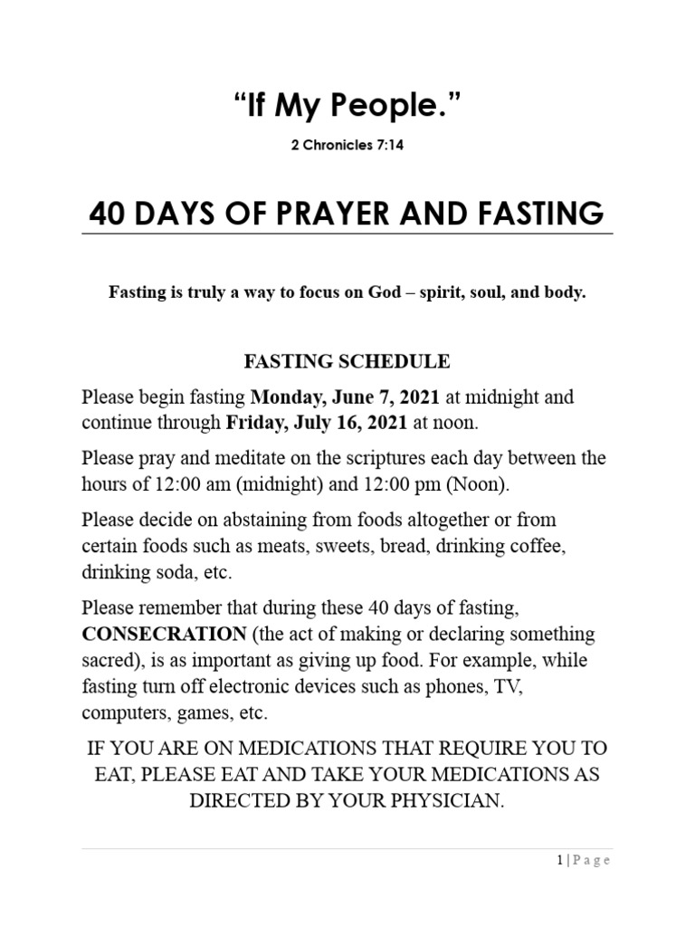 40 Days of Prayer and Fasting Guide | PDF | Prayer | Jesus