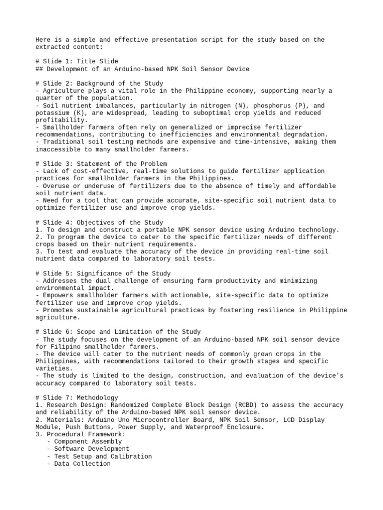 presentation_script | PDF | Fertilizer | Sustainable Agriculture