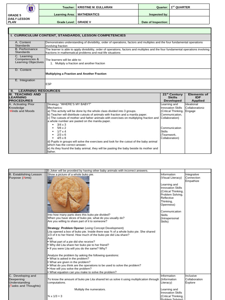 EULLARAN-DLP-MATATAG | PDF | Learning | Critical Thinking