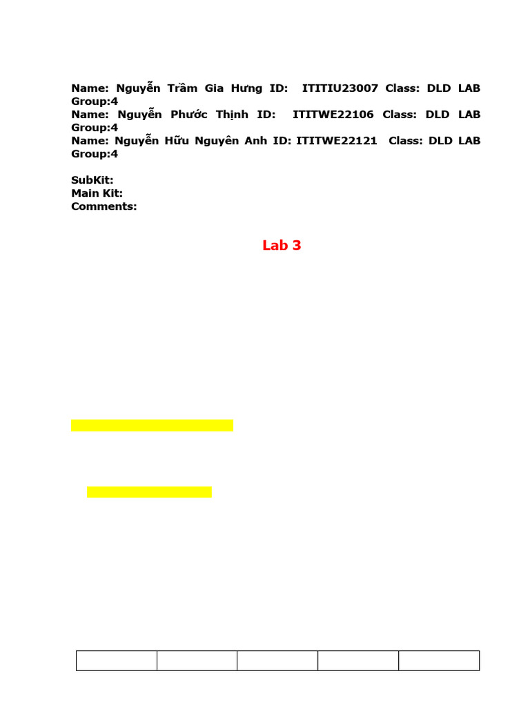 DLD LAB - Experiment 3 - Report - 2022 Bài Nhóm4 | PDF | Logic Gate ...