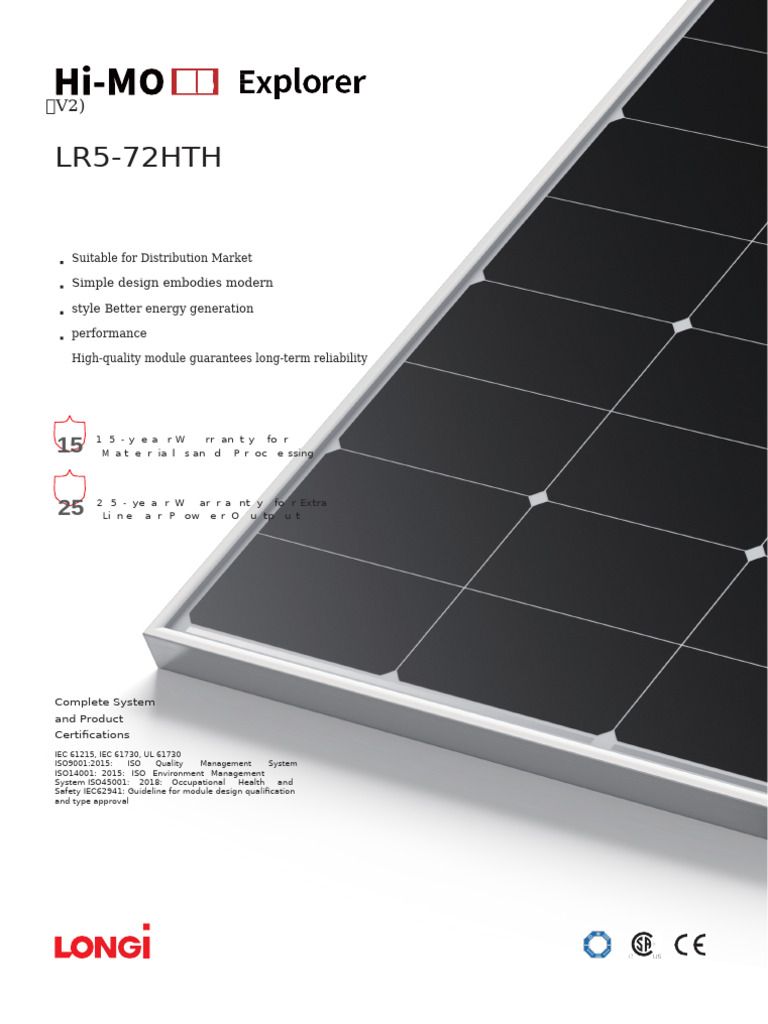 Ficha Tecnica Modulo LONGI 585W | PDF | Regulation | International ...