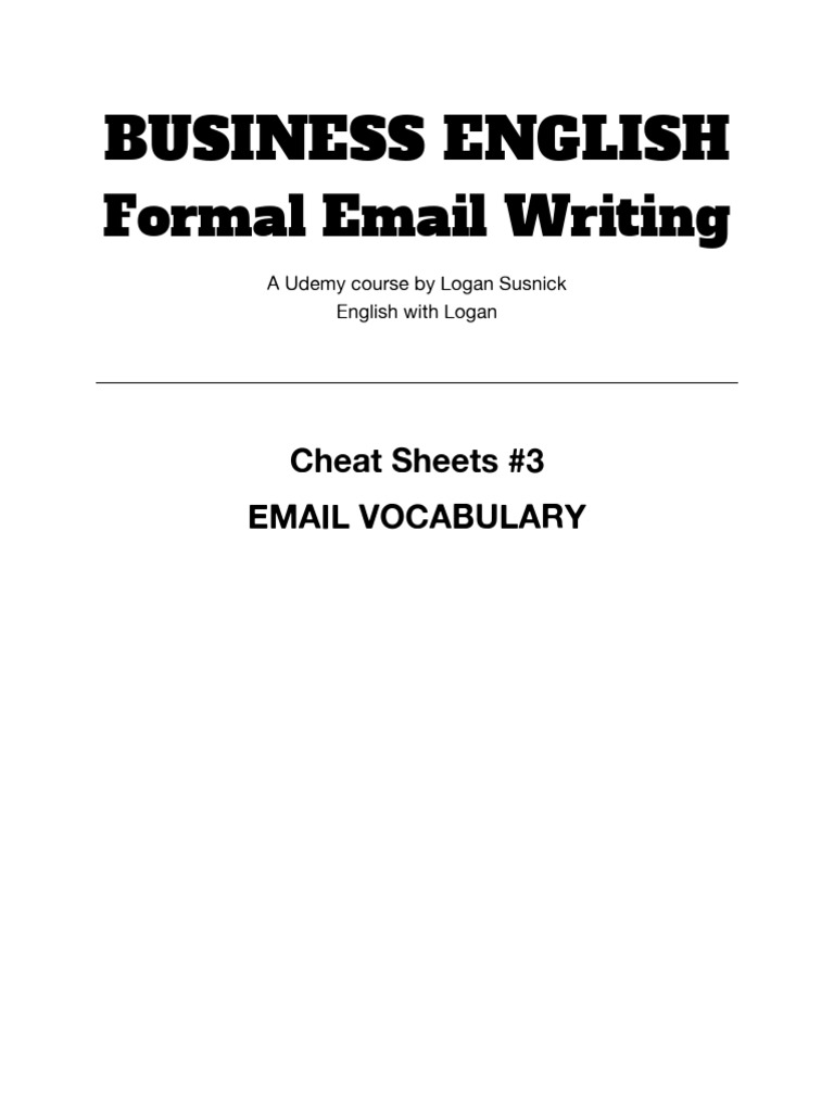 29 - PDF Download Email Vocabulary Cheat Sheets | PDF | English ...