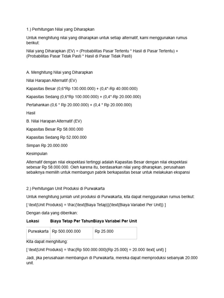 Tugas 1 Manajemen Operasi | PDF