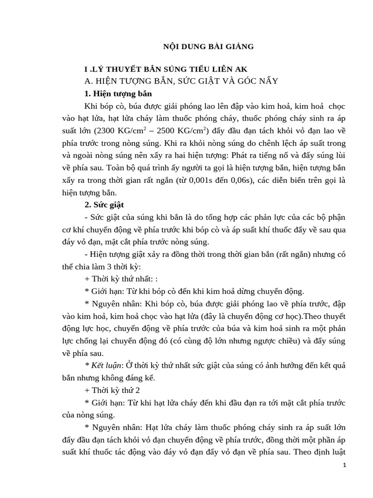 Hp4 Bài 1 Kỹ thuật bắn súng TLAK | PDF