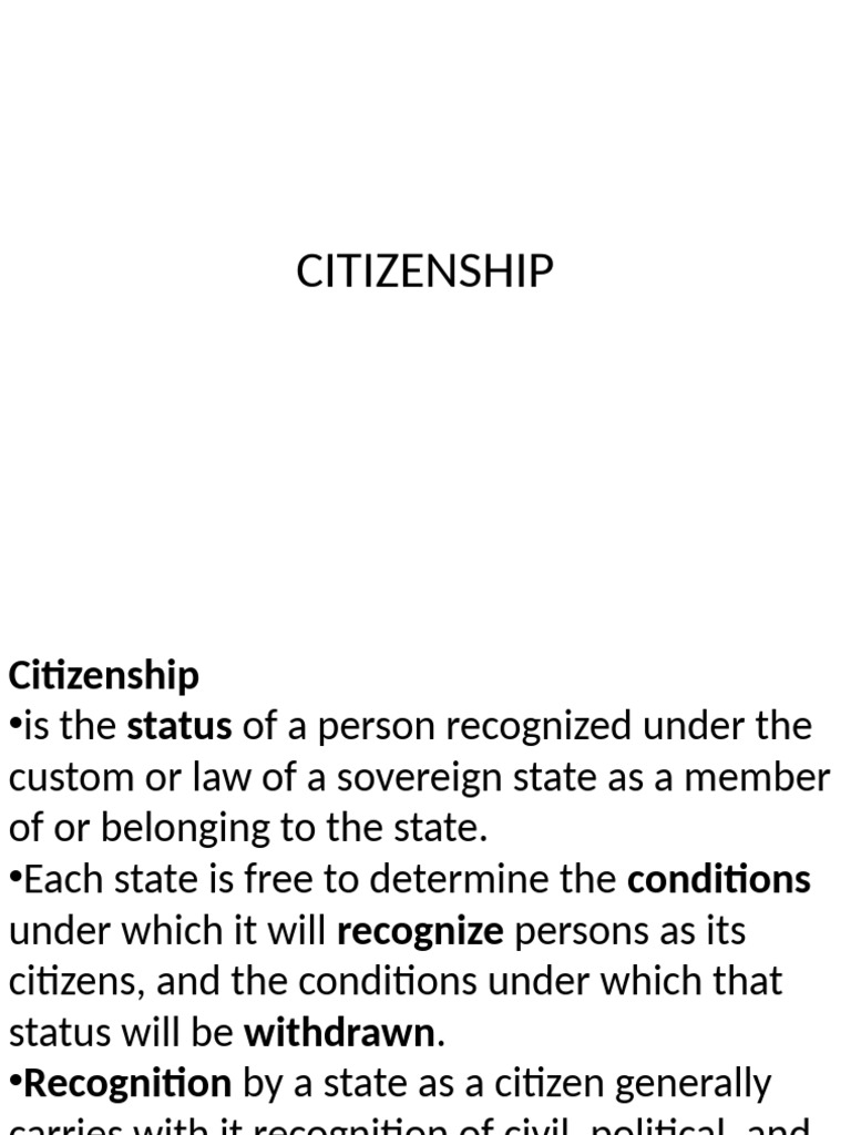 Understanding Citizenship and Its Rights | PDF | Citizenship ...