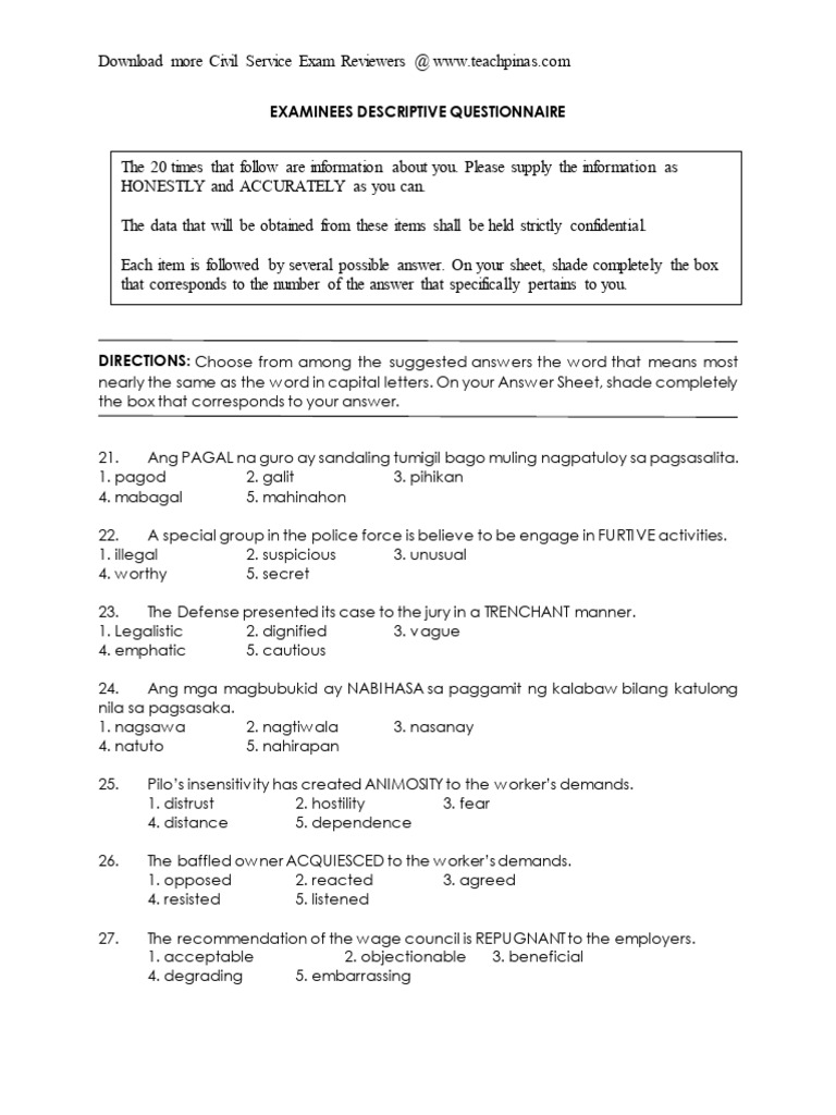CSC 0 - CSE Reviewer 21-170 | PDF
