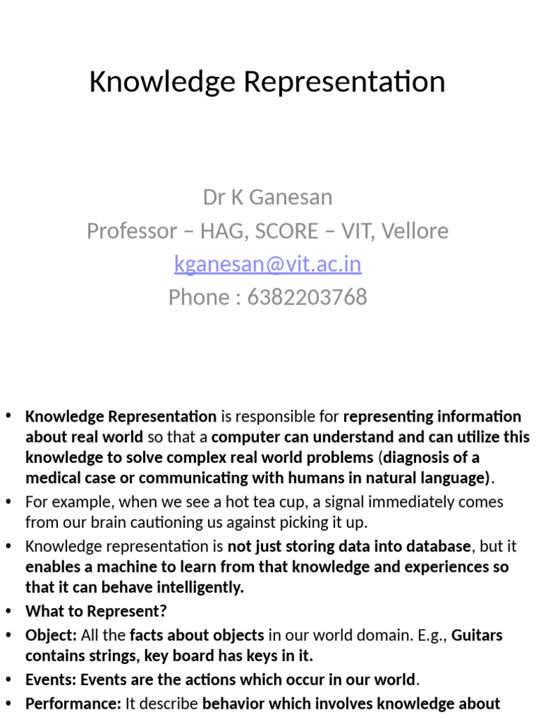5 Knowledge Representation Challenges 20-09-2024 | PDF | Logic ...