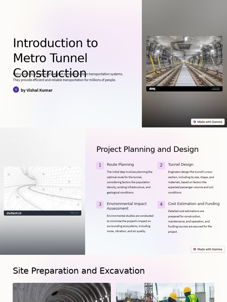 Introduction To Metro Tunnel Construction | PDF | Tunnel | Civil Engineering