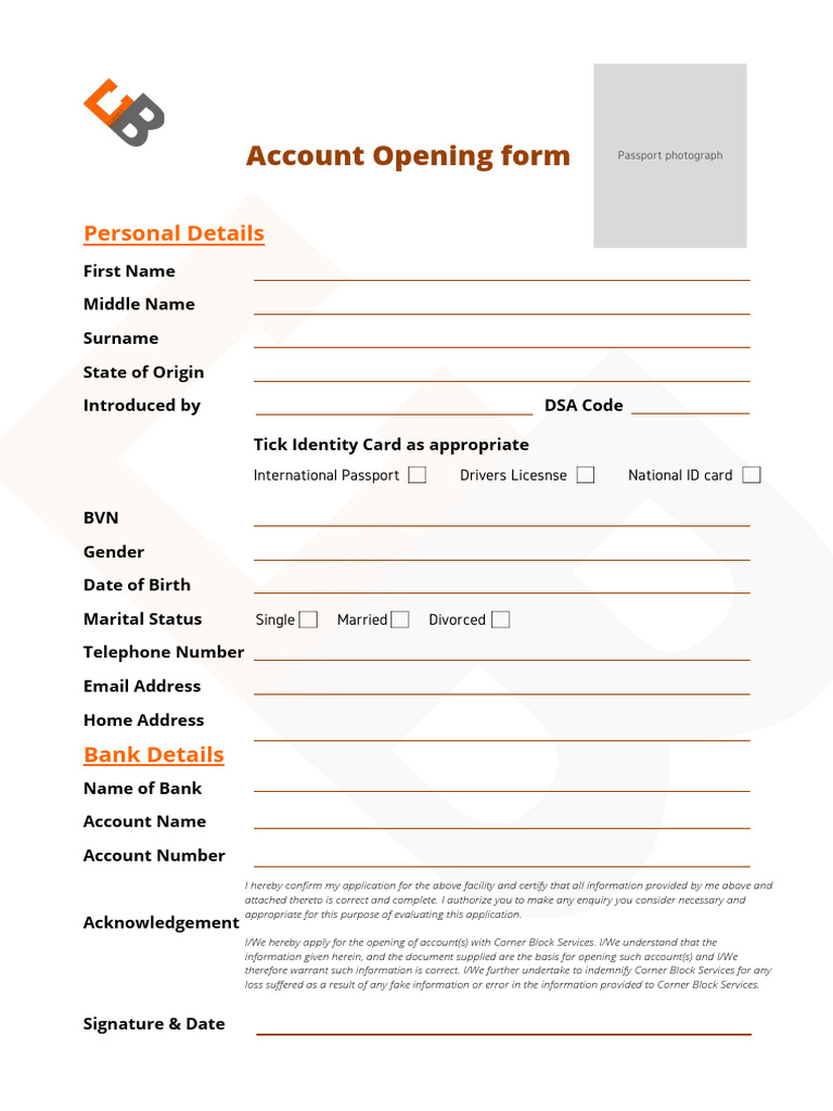 CBS Account Opening Form | PDF