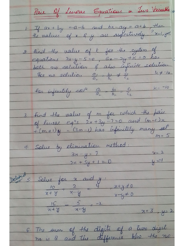 Extra Questions-X(Linear Equations) | PDF