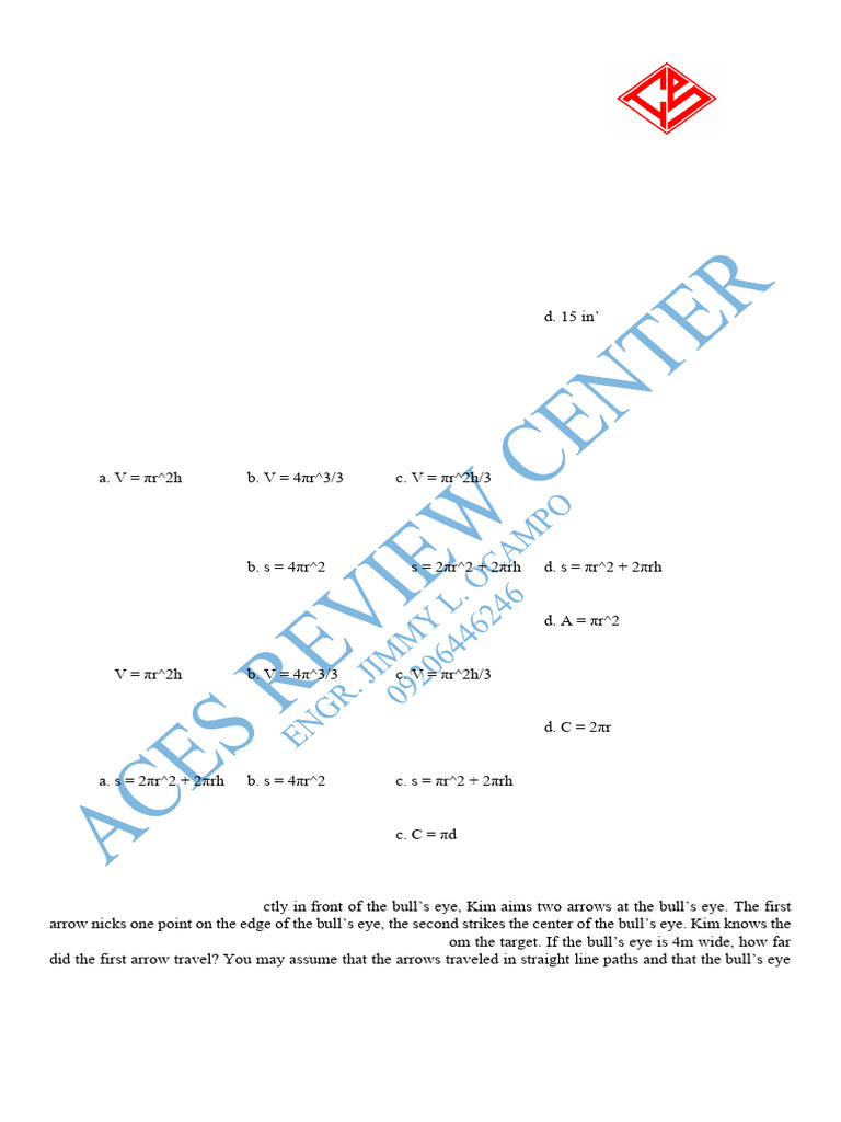 PlanE-Solid-Mensuration-EASY-2-with-answer | PDF | Area | Length