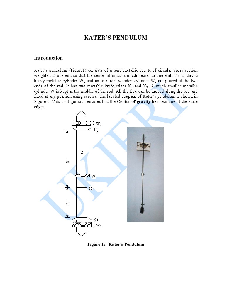 Kater_s Pendulum Topic | Rotation Around A Fixed Axis | Pendulum