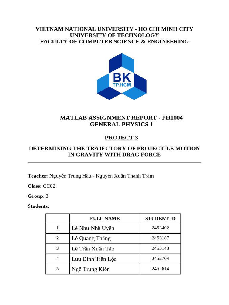 General Physics 1 Project 3 Report | PDF | Force | Mechanics