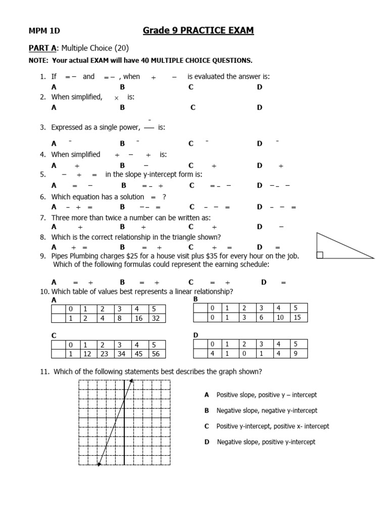 Grade 9 Practice Jun 6 | PDF | Area | Equations