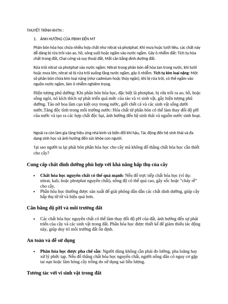 THUYẾT TRÌNH KHTN | PDF
