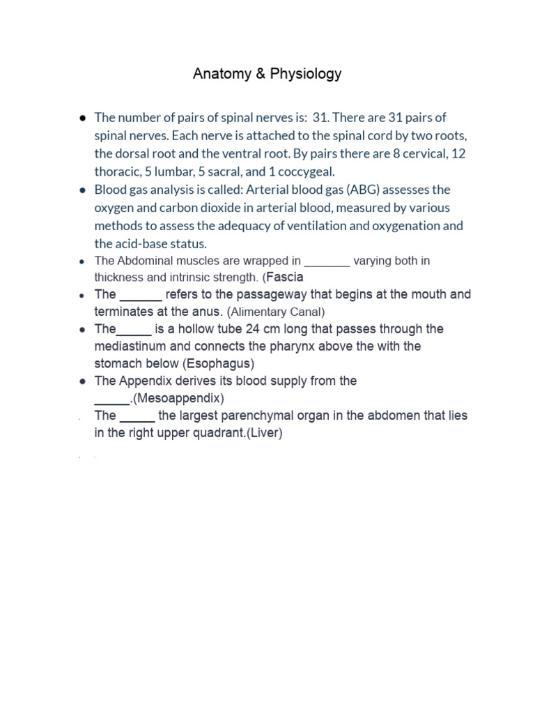 Anatomy & Physiology | PDF