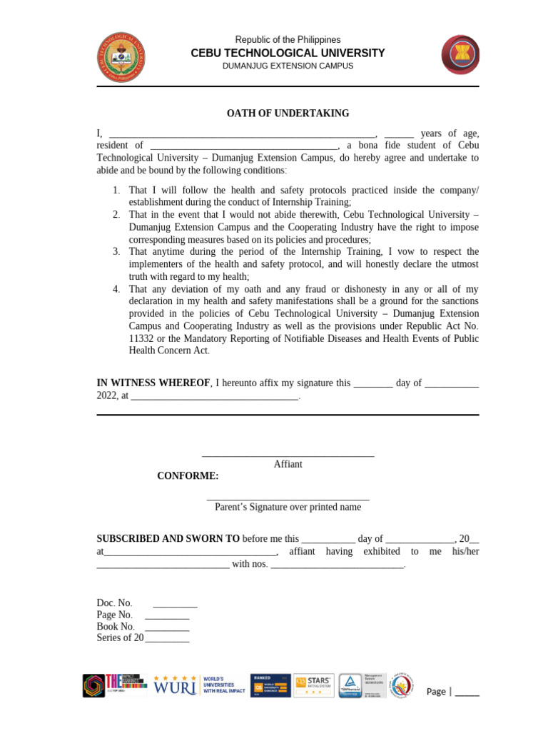 20 - Oath of Undertaking | PDF