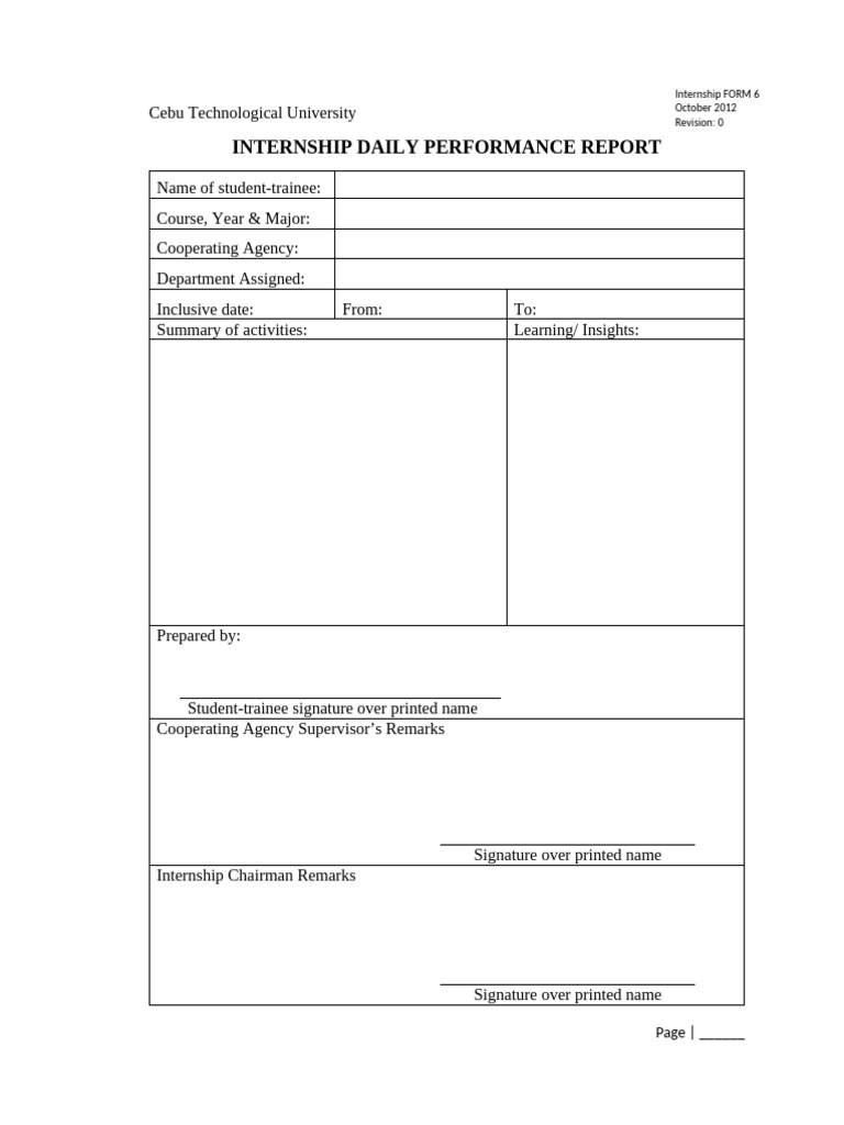 10 Form 6 Daily Weekly Report | PDF