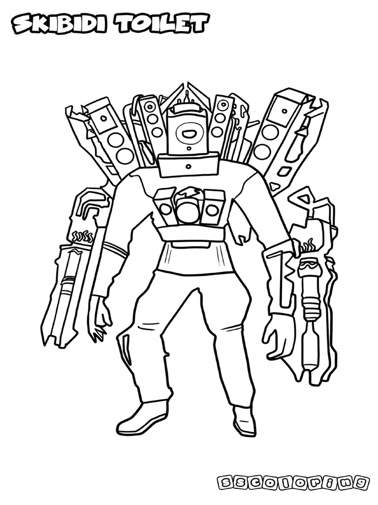 Skibidi Toilet Coloring Pages 7 Scaled | PDF