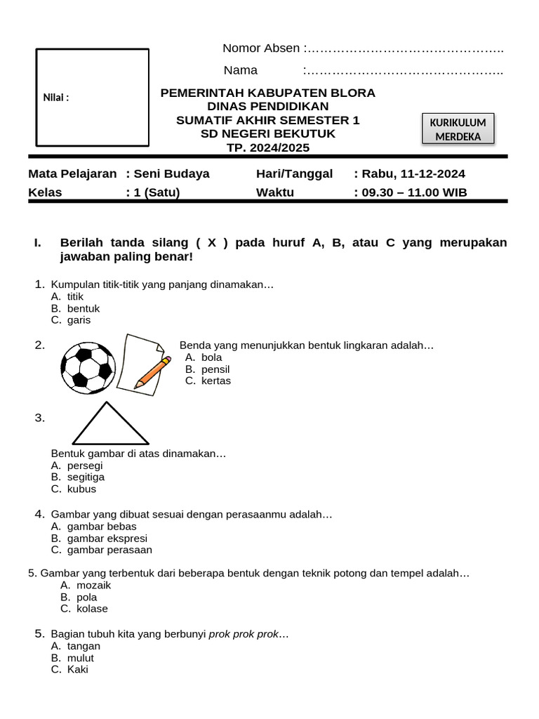 STS SBDP Kelas 1 | PDF