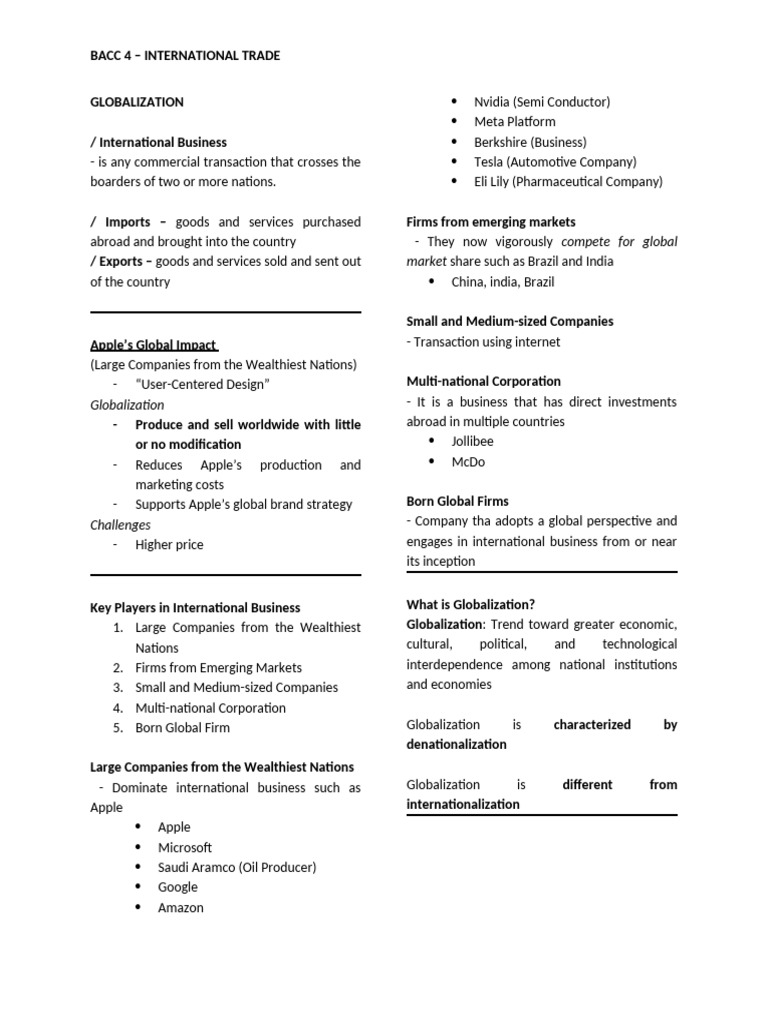Examples of Born Global Firms | PDF | Mercantilism | Franchising