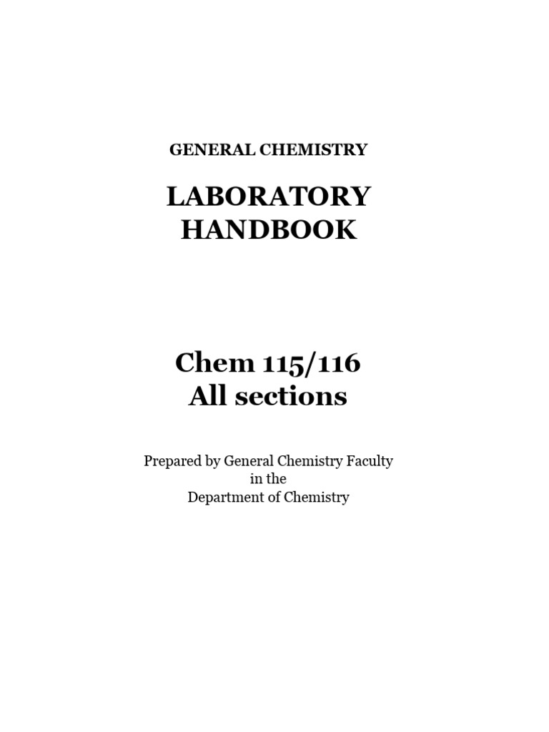 GEN CHEM LAB HANDBOOK | PDF | Laboratories | Pregnancy