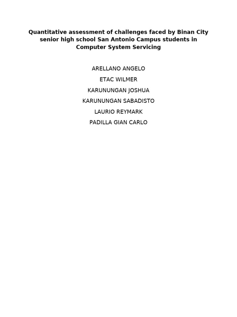 PR2 Quantitative Assessment of Challenges | PDF | Data | Cognition