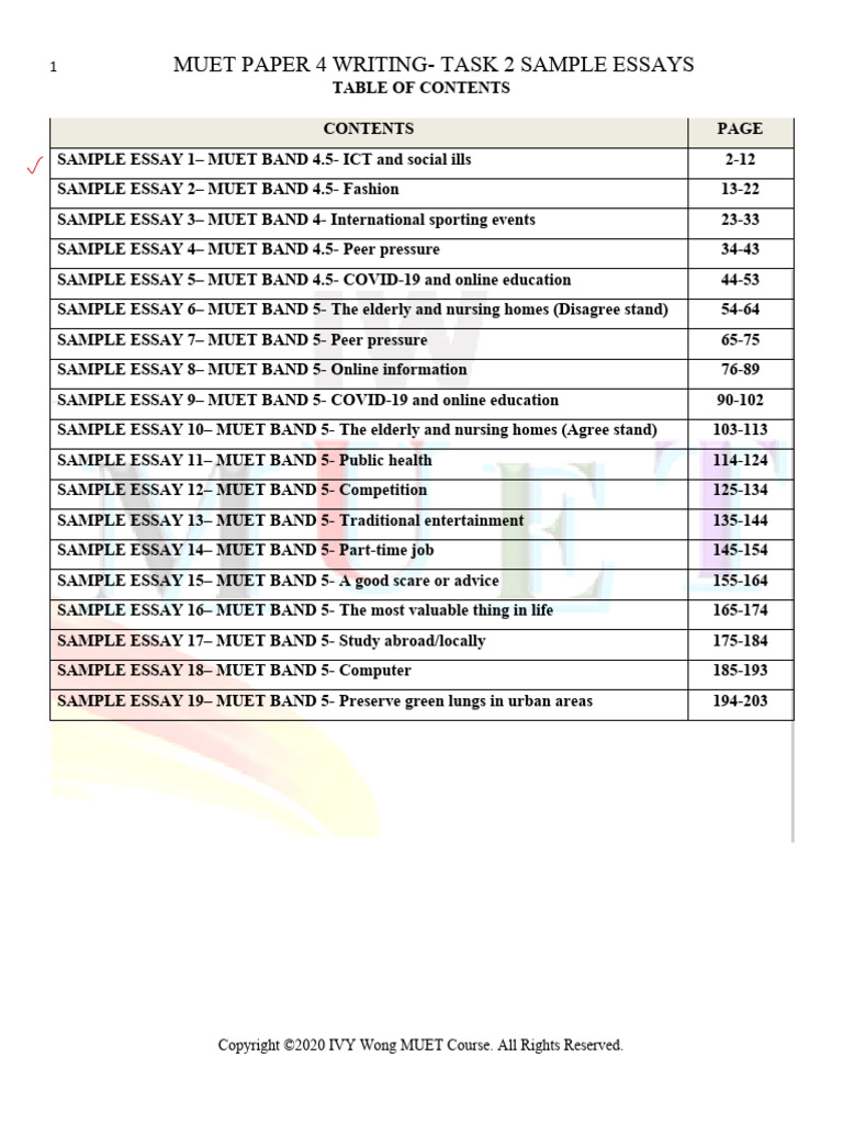 MUET Writing-Task 2 Sample Essays | PDF | Cyberbullying | Fashion