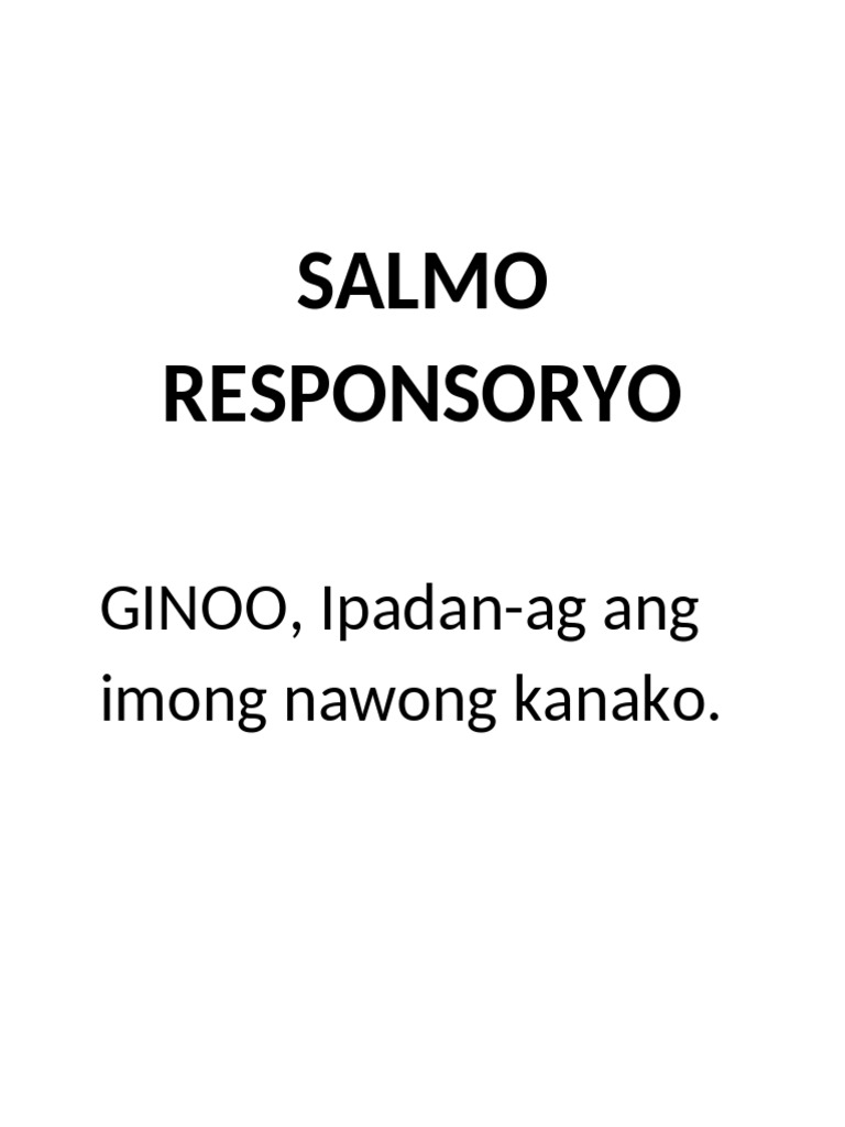 Salmo Responsoryo | PDF