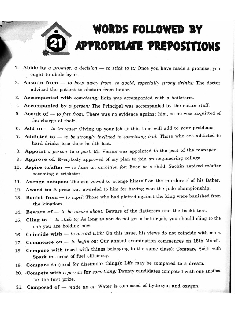 Most Appropriate Preposition List Cond | PDF