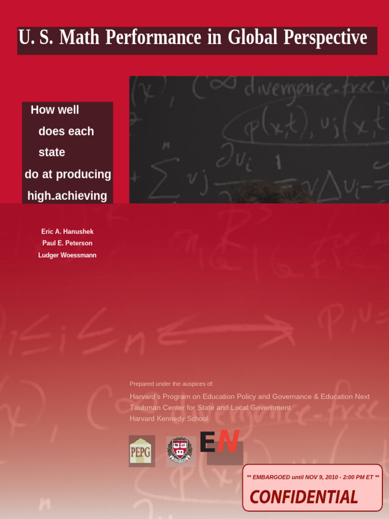 Hanushek+Peterson+Woessmann 2010 PEPG Report | PDF | National Assessment Of Educational Progress ...
