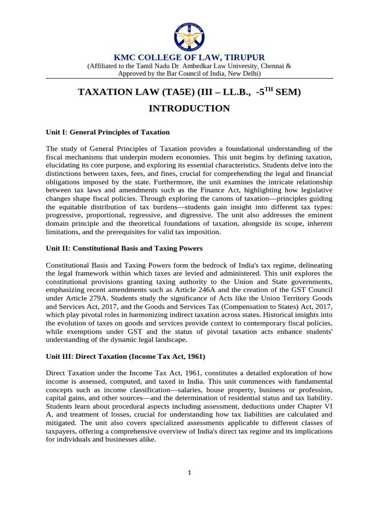 INTRO TAXATION LAW | PDF | Taxes | Customs