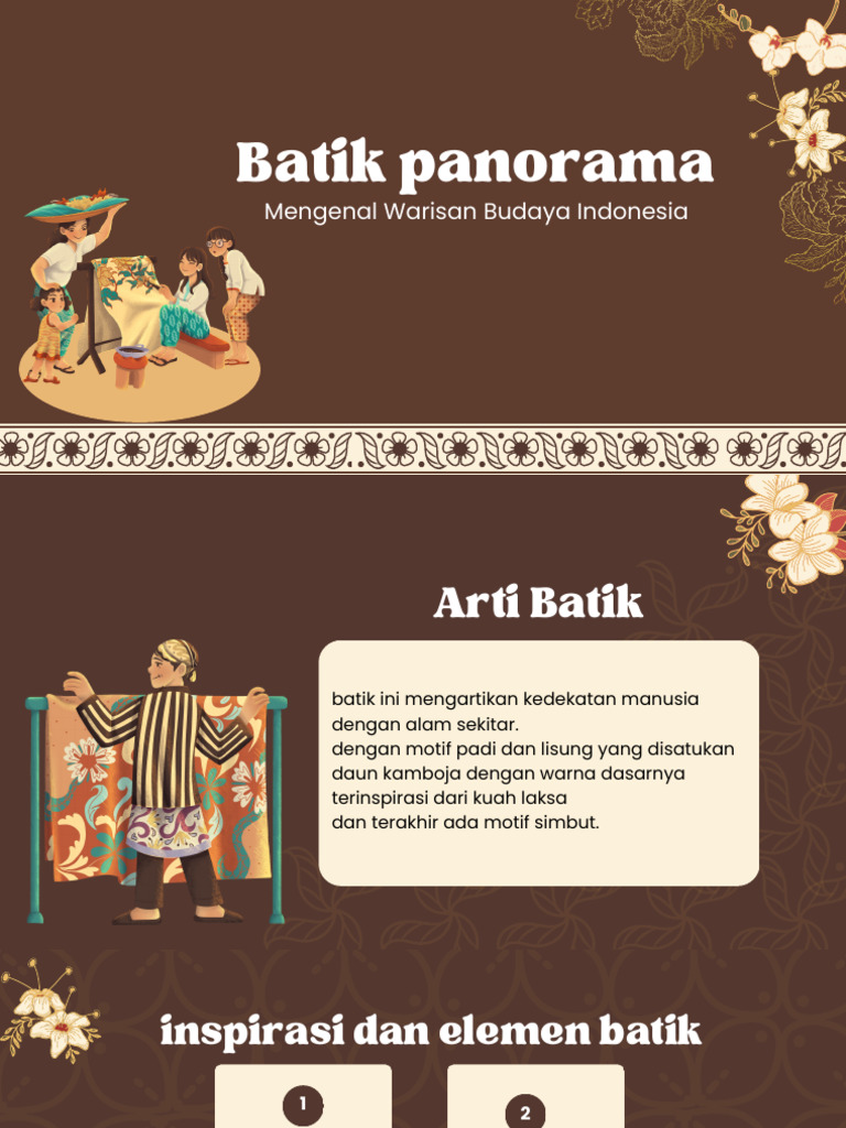 Presentasi Pendidikan Mengenal Batik Warisan Budaya Coklat Ilustrasi PDF | PDF