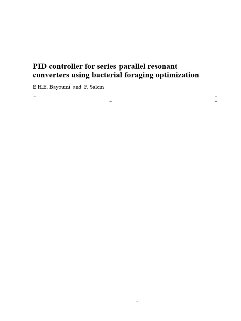 PID Controller for Series Parallel Reson | PDF | Resonance | Control Theory