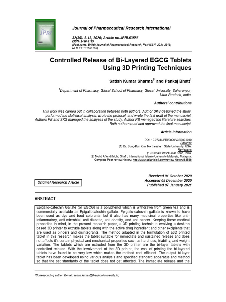 Grupo+2+Controlled+Release+of+Bi Layered+EGCG+Tablets+%289%29 | PDF ...