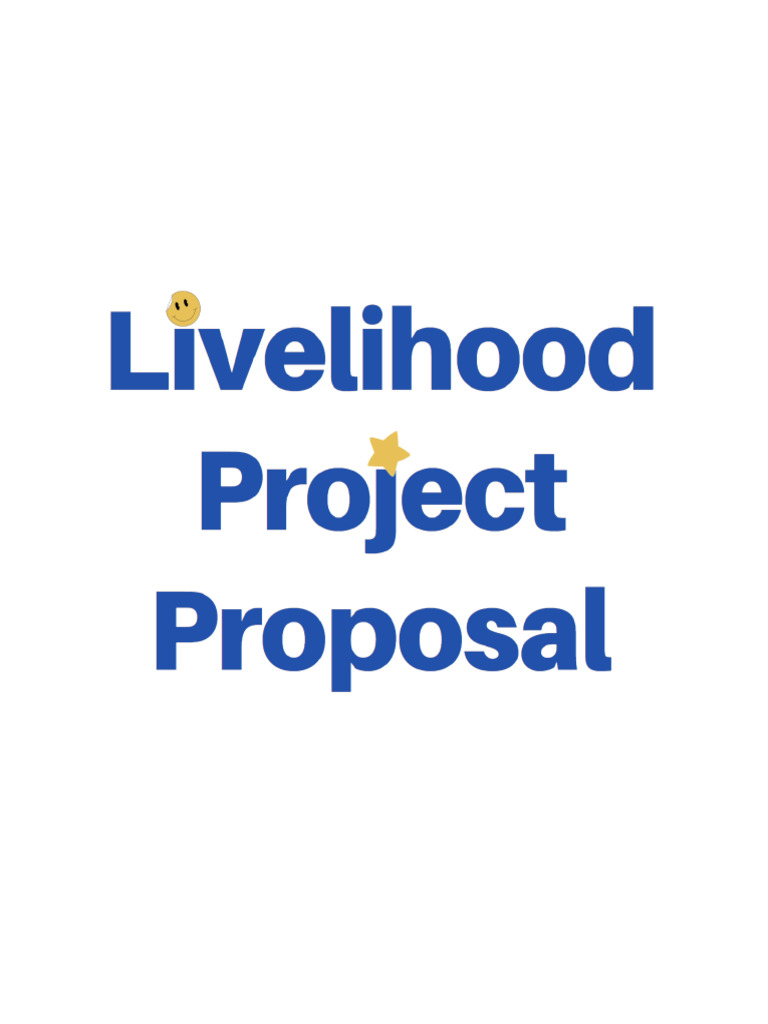 LIVELIHOOD PROJECT PROPOSAL | PDF
