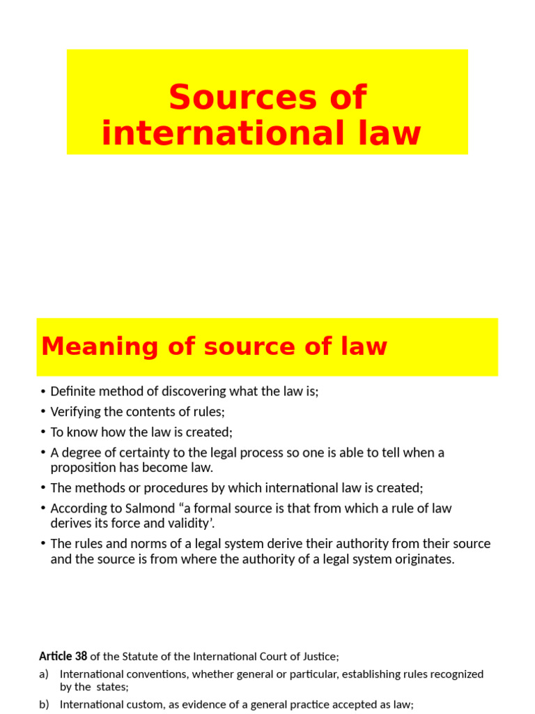 Sources of International Law | PDF | Treaty | International Law