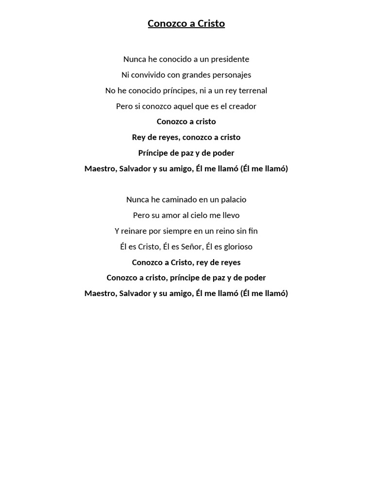 Conozco A Cristo | PDF