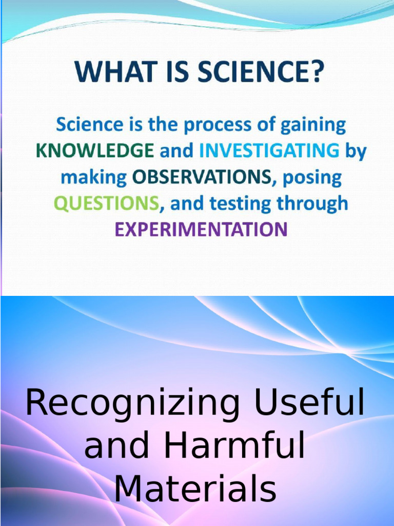 Recognizing Useful and Harmful Materials Day 1 | PDF