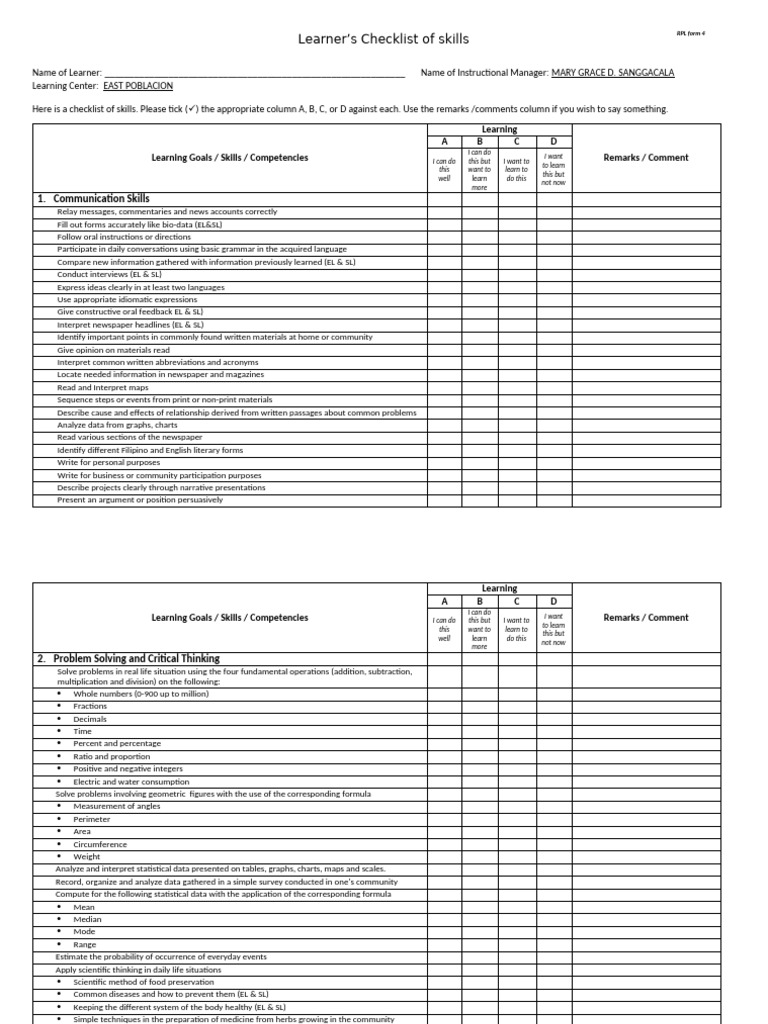 RPL-form-4 | PDF | Information | Statistics