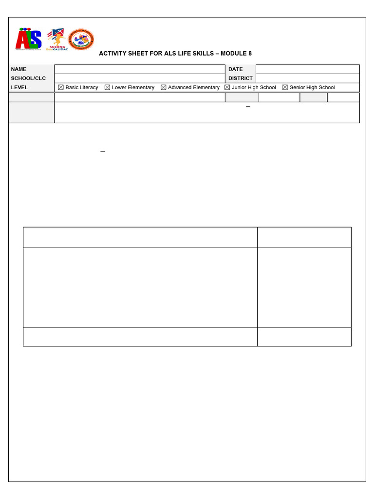 DLP ALS Life Skills Mod8 LAS7 Costing To Produce or Deliver | PDF