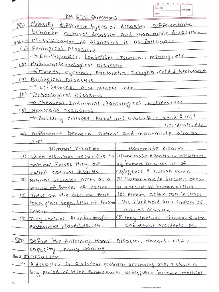 Disaster Management Notes GTU | PDF