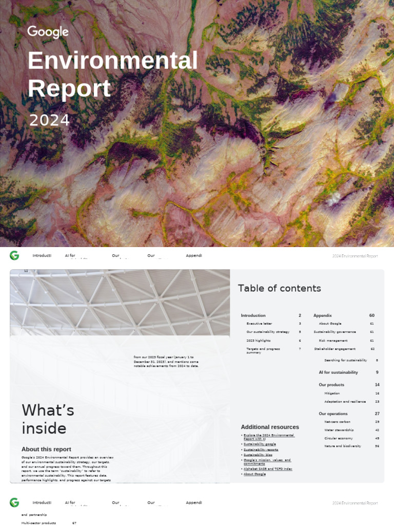 Google Environmental Report 2024 | PDF | Renewable Energy | Climate ...