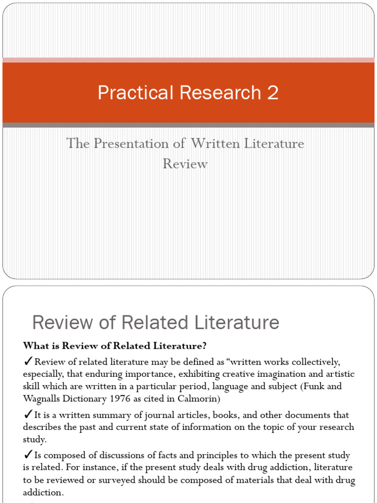 3 pr2 The Presentation of Written Literature Review | PDF | Citation | Apa Style