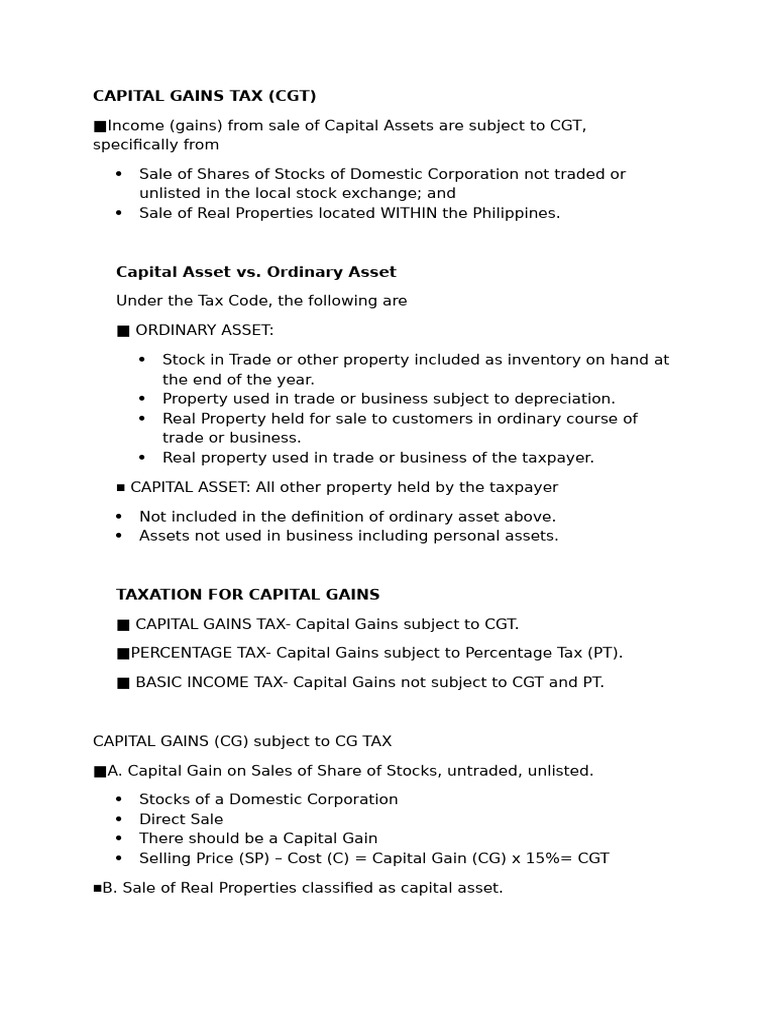 CGT | PDF | Capital Gains Tax | Taxes